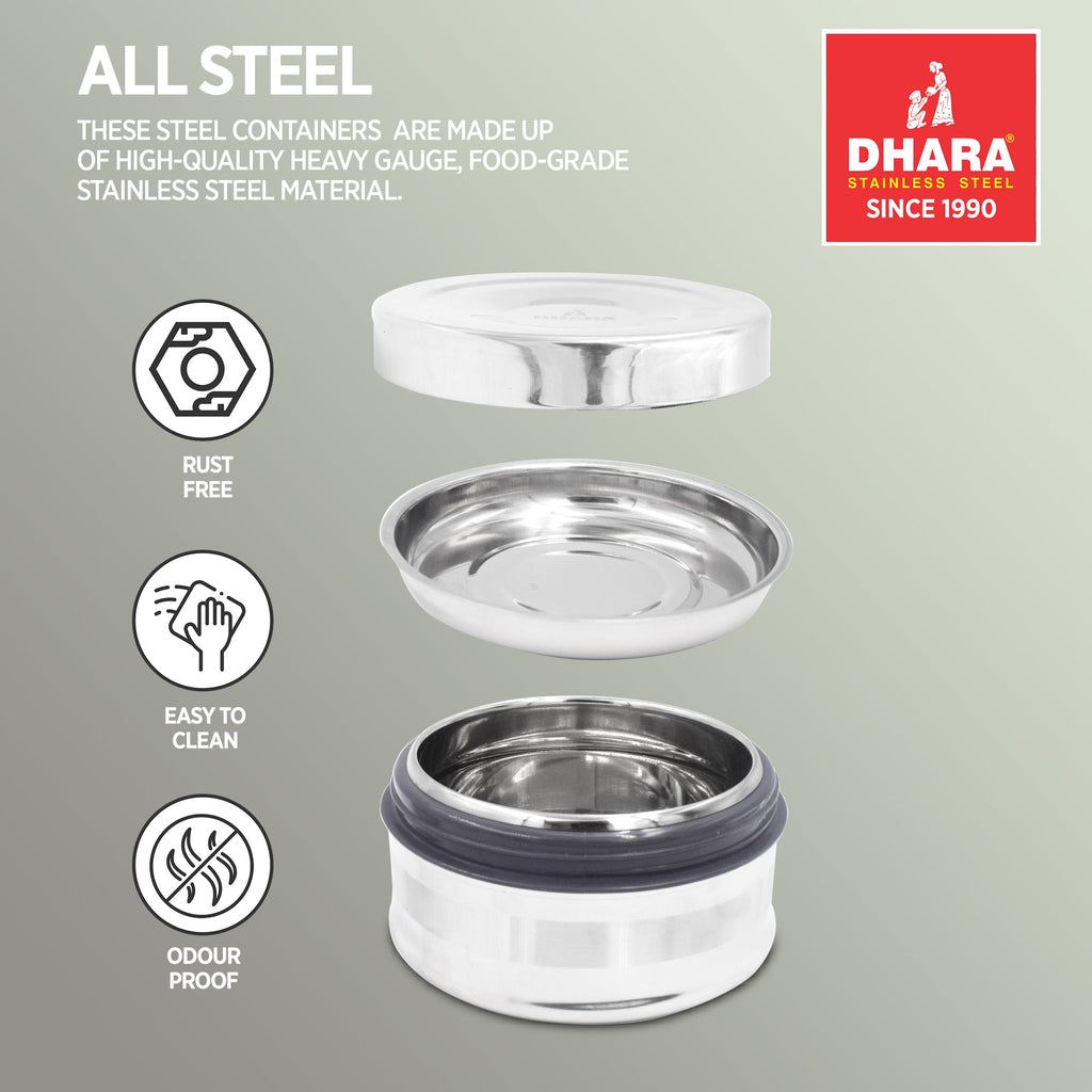 All Steel Double Wall Insulated Tiffin Box – Dhara E Commerce